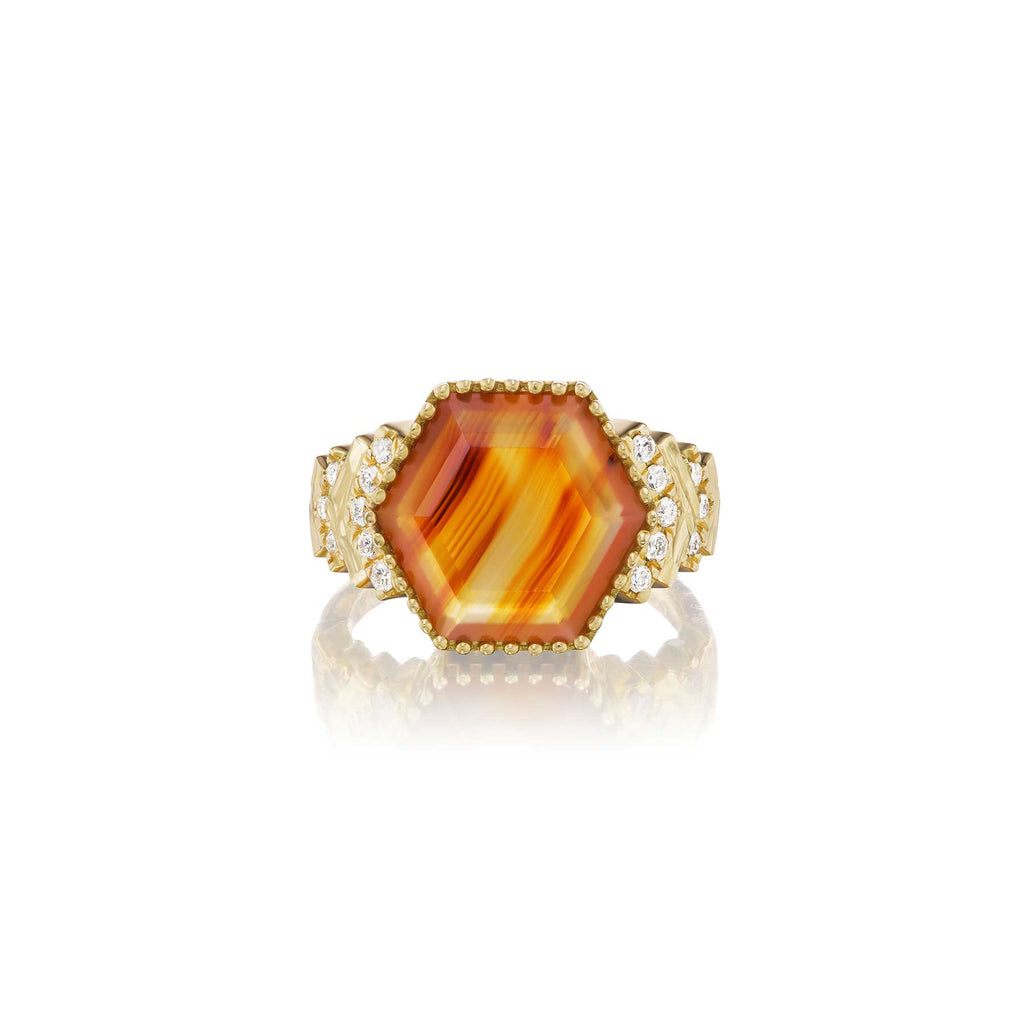 Hex Agate Chevron Steps Ring – Dana Bronfman